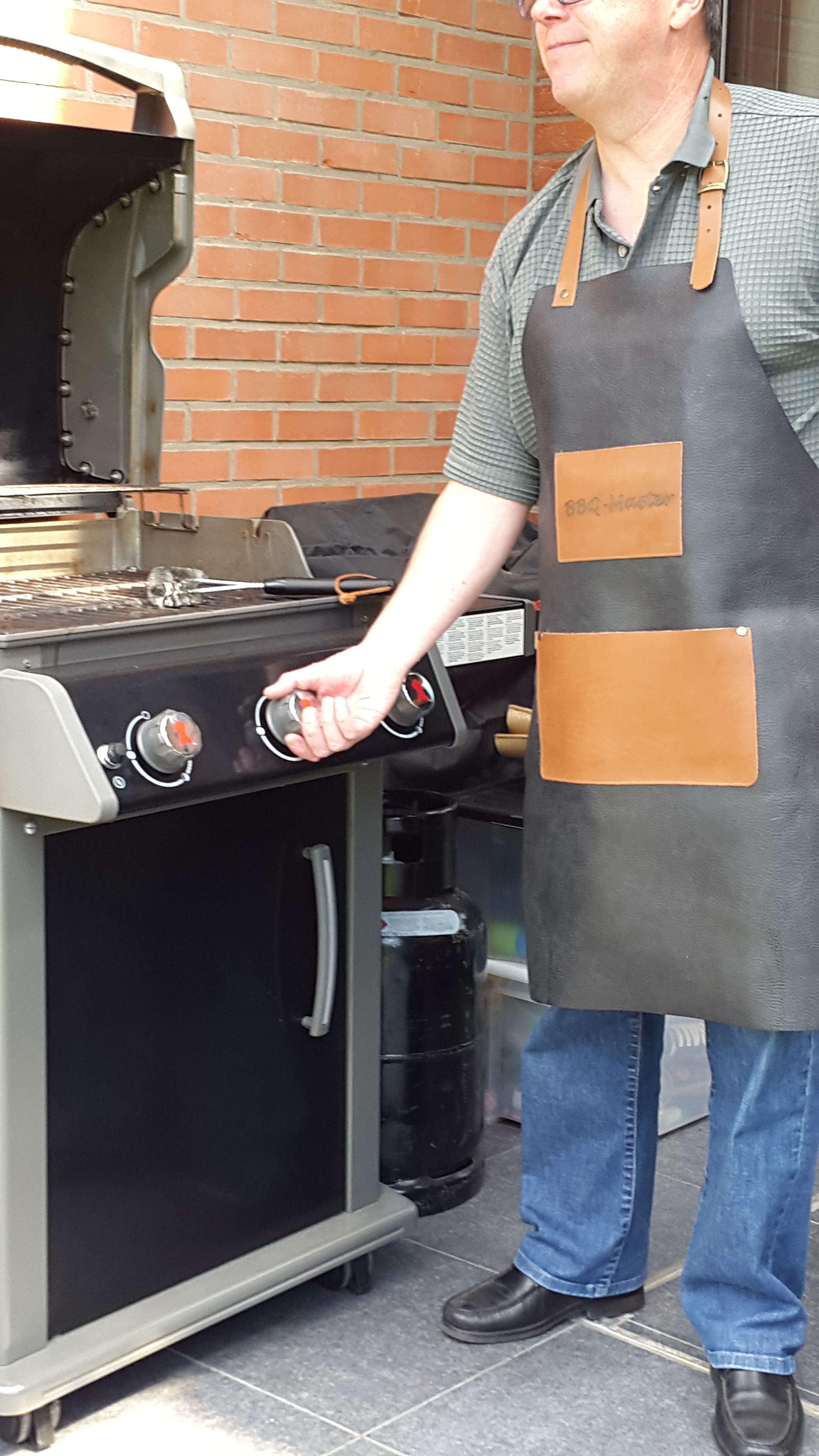 Barbecue schort in kwaliteits leder - All4shoes
